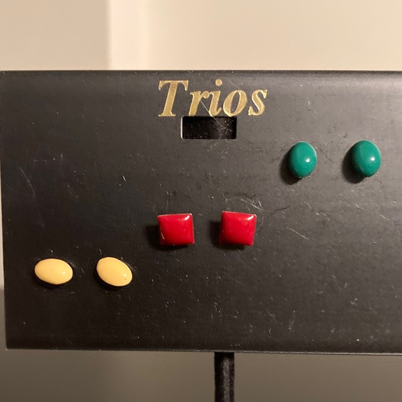 Jewelry | Trios Earring Set Red Green Yellow | Poshmark